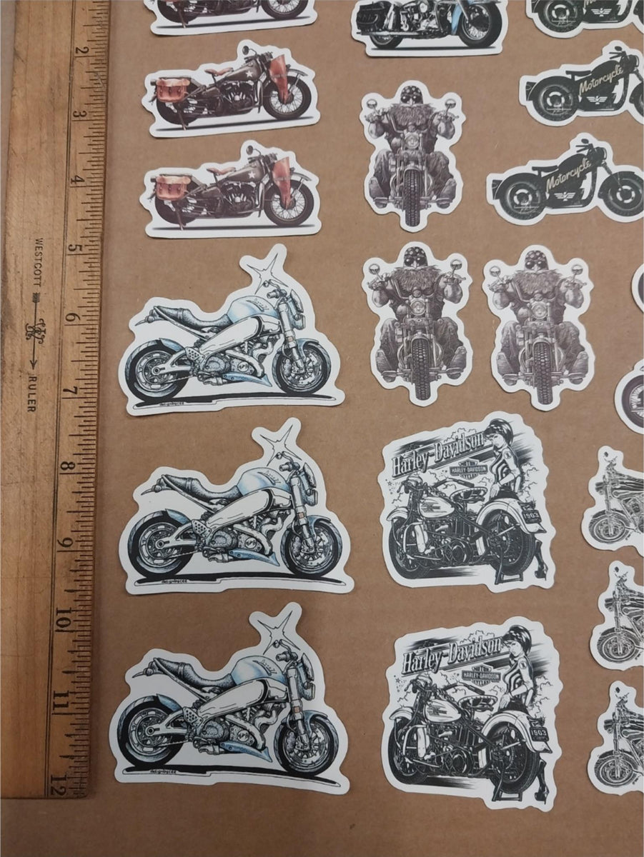 New Variety 90 Small Harley Davidson Stickers Choppers Skulls Flames M ...