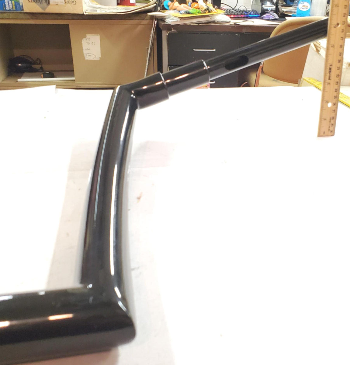 Black Harley FXD FLS Softail Dyna Chopper 16" Ape Hanger 1.5" Handleba ...