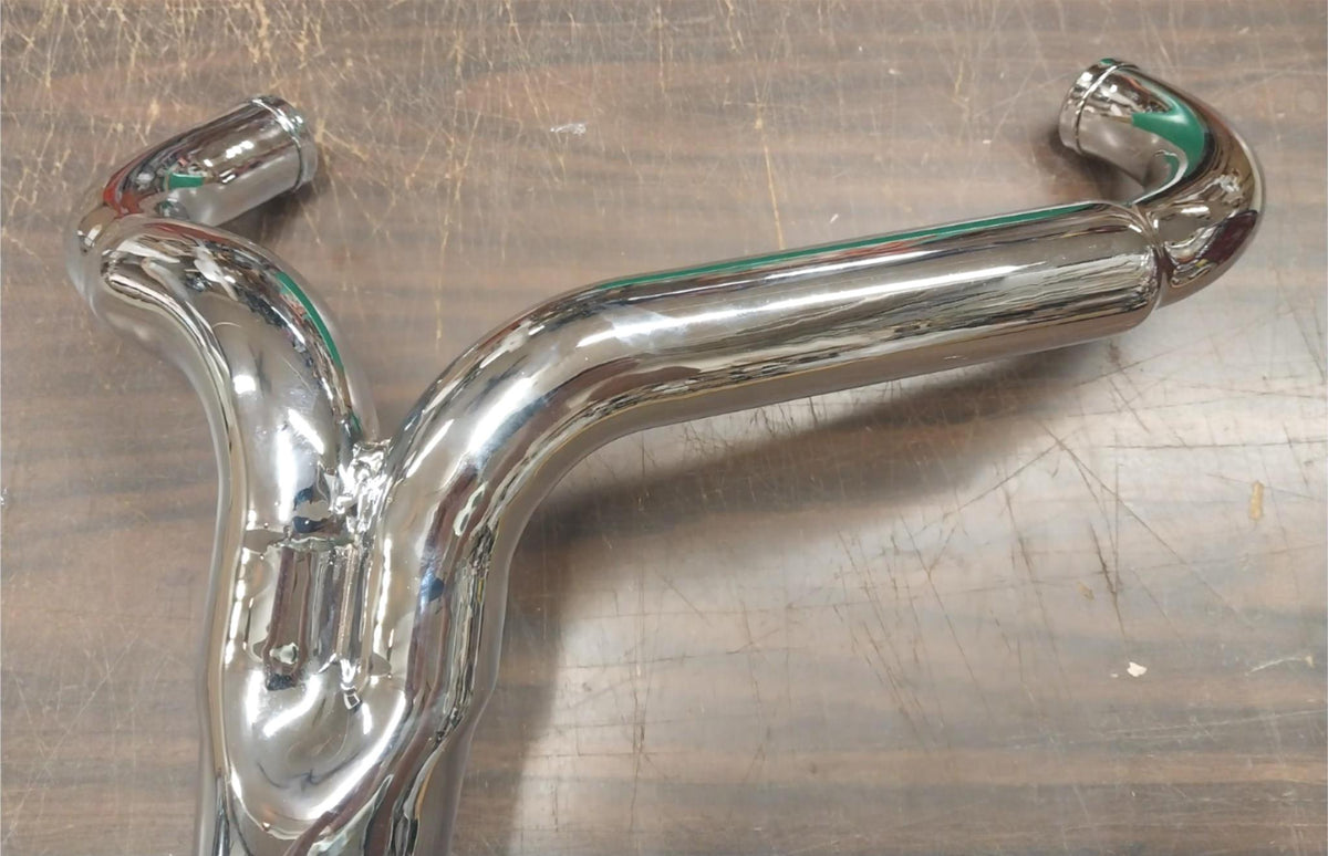 2 Into 1 Chrome Exhaust FXST Harley Softail 3" Taper Billet Tip Glide ...