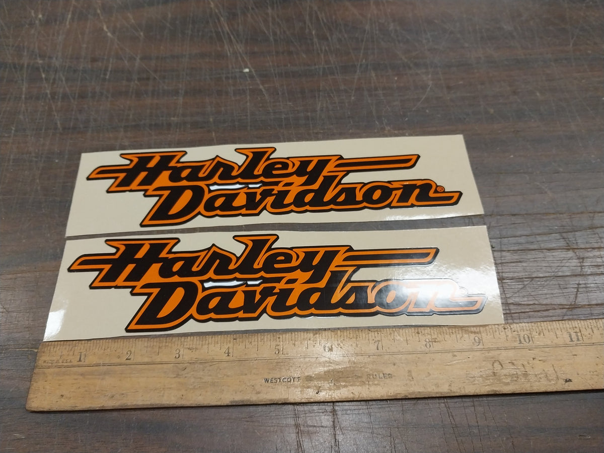 Black Orange Harley-Davidson Gas Tank Stickers Decals Dyna FXR new ...