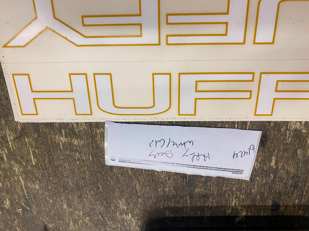 Vtg Huffy Bicycle Decals Stickers White Gold Frame BMX Bike ...