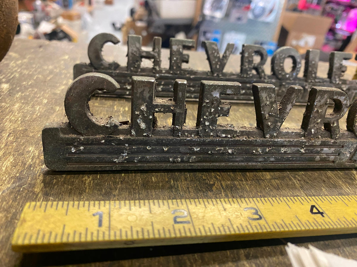 Vtg Chevrolet Truck Loadmaster Chevy Hood Emblems Badges Medallion OEM ...