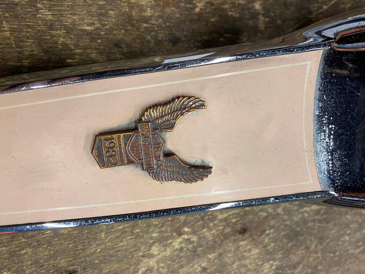 Chrome Dash Panel Cover Harley FXR Fuel Gauge Center fill tank 25th 19 ...