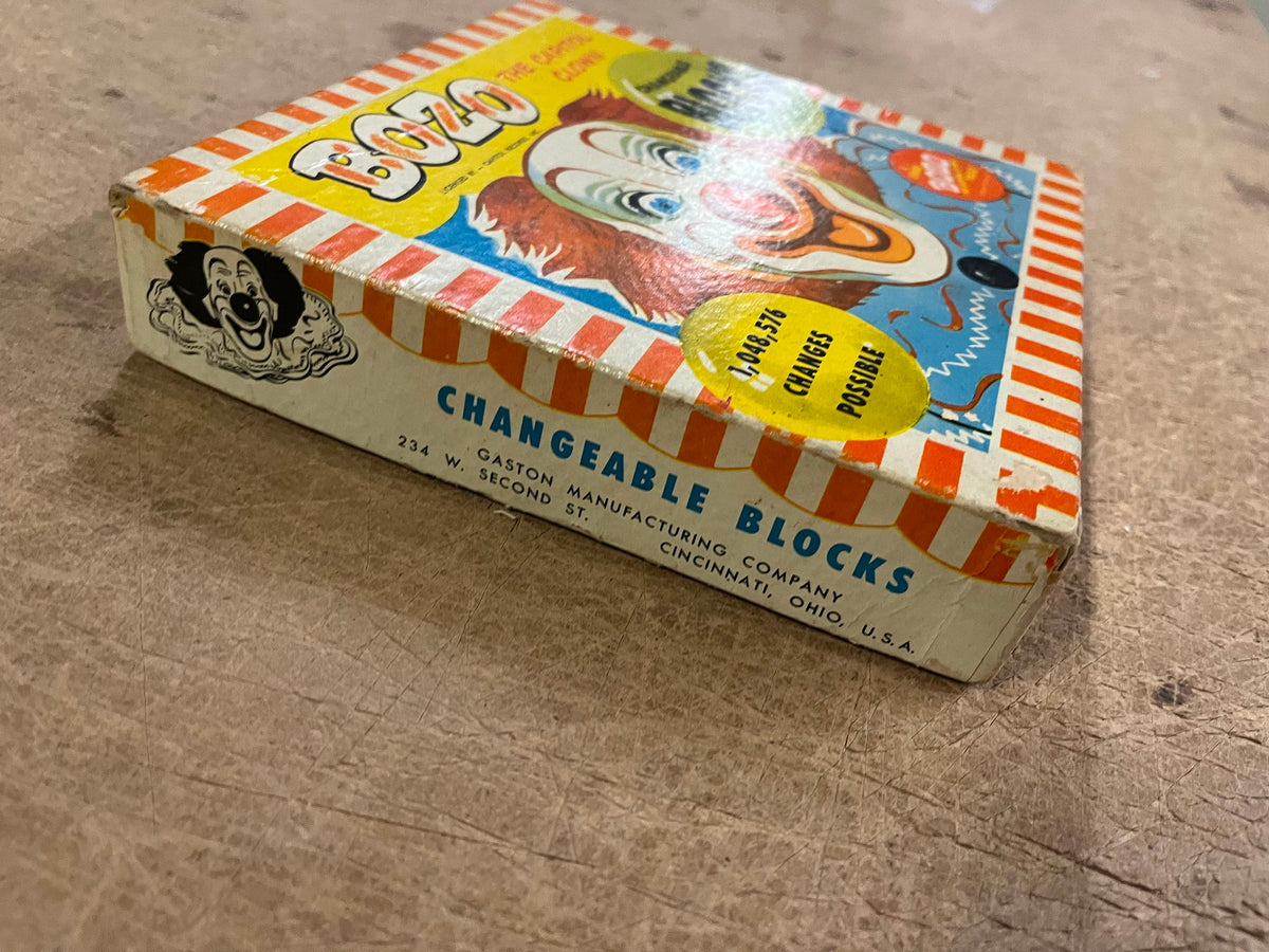 VTG 1949 Bozo Blocks Bozo The Clown Changeable Block Puzzle; Capitol R ...