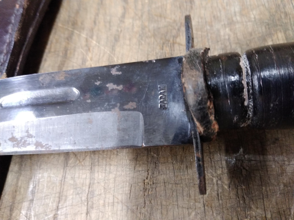 Vtg WW2 Japanese Military Fixed Blade Combat Knife Leather Wrapped Han ...