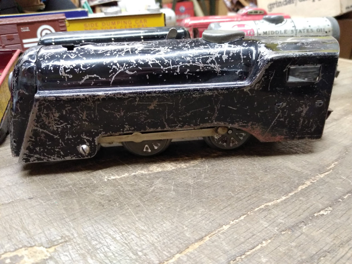 Vtg O Gauge Marx Wind Up Train Set 4 Cars Tender Tanker Side Dump Cabo ...