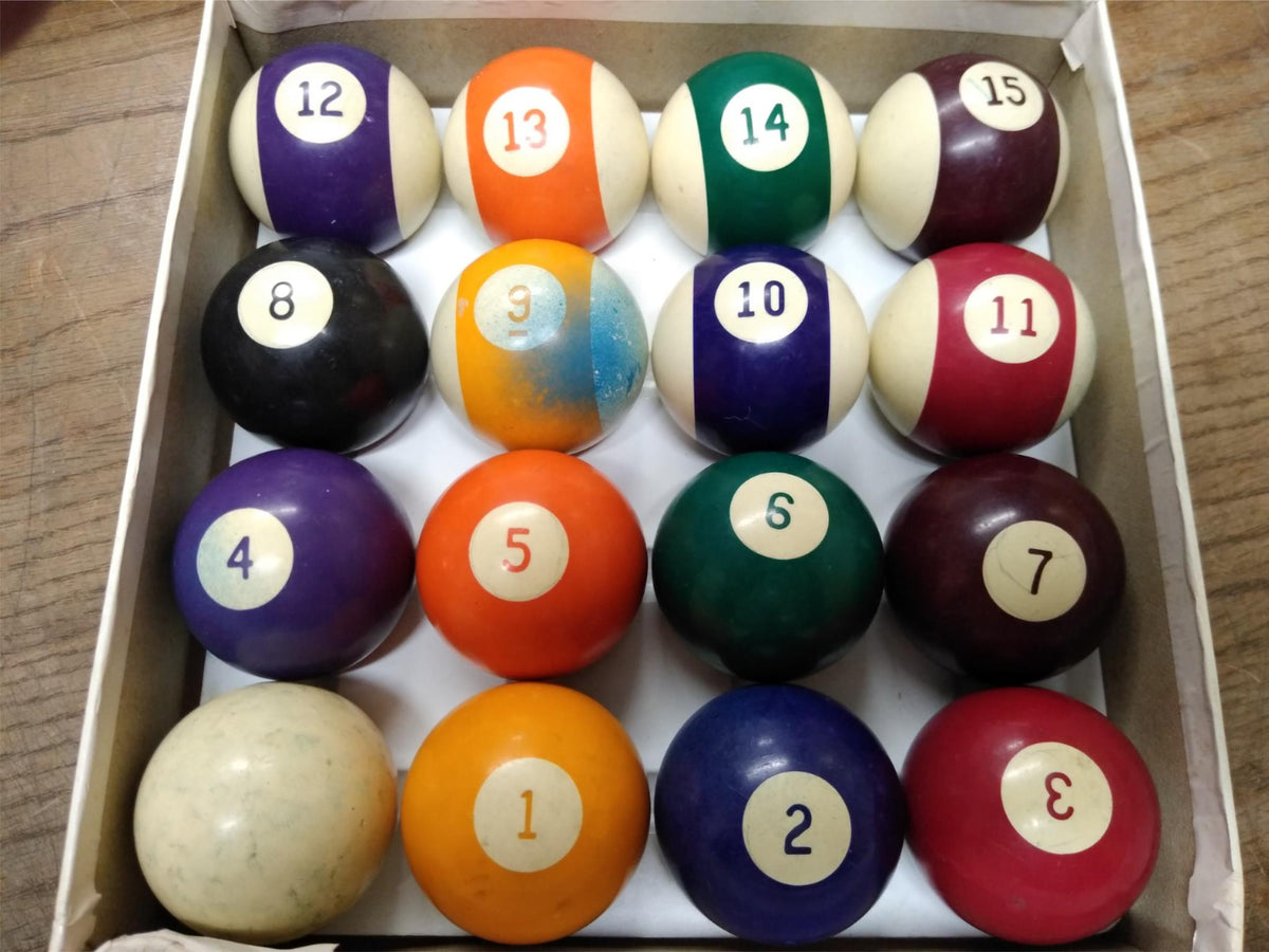 Vtg Aramith Brunswick Billiards Pool Table Ball Set 16 Piece 2 .25 Bel ...