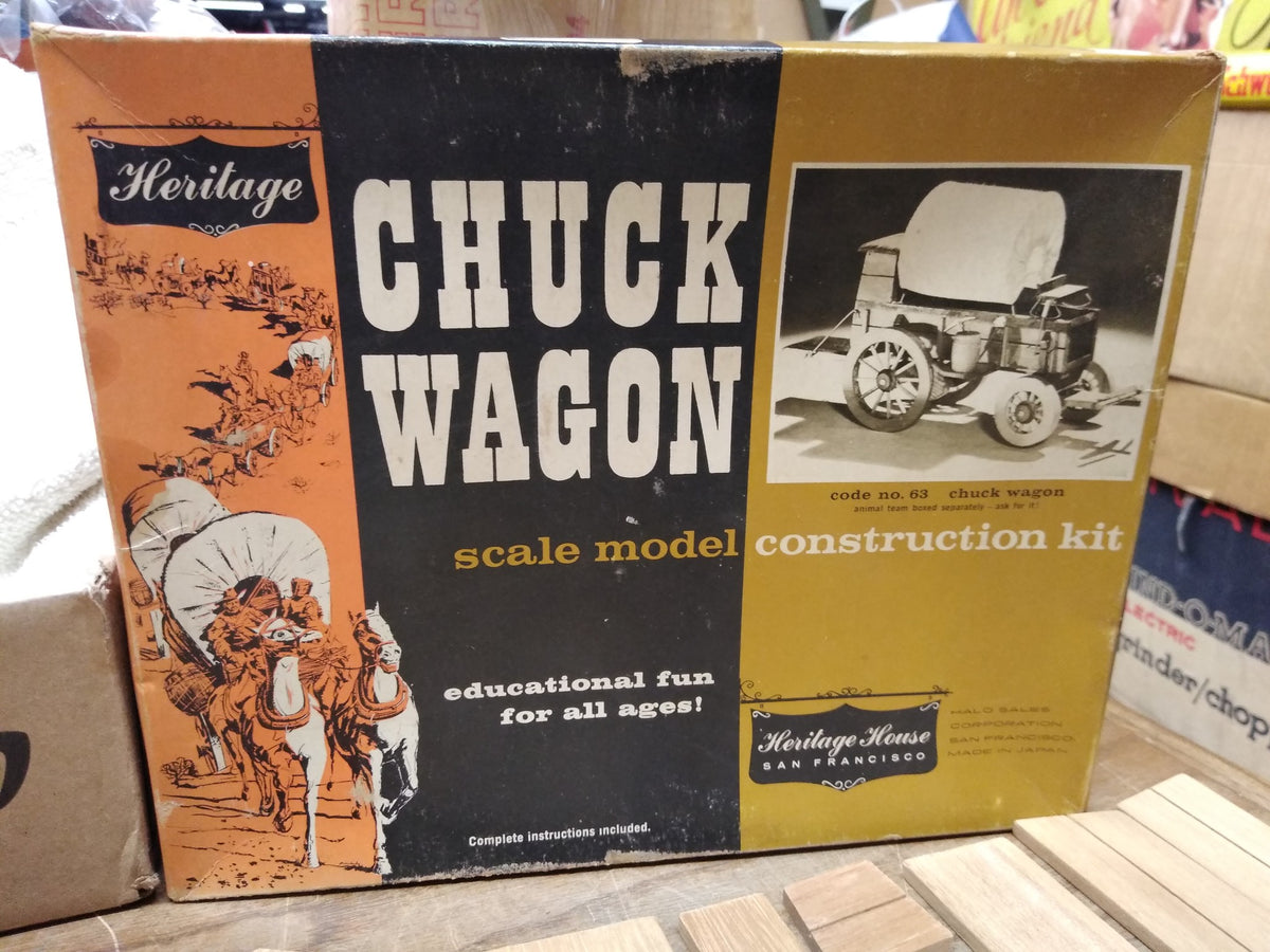 Vtg Heritage House Wooden Chuck Wagon No. 63 Scale Model Construction ...