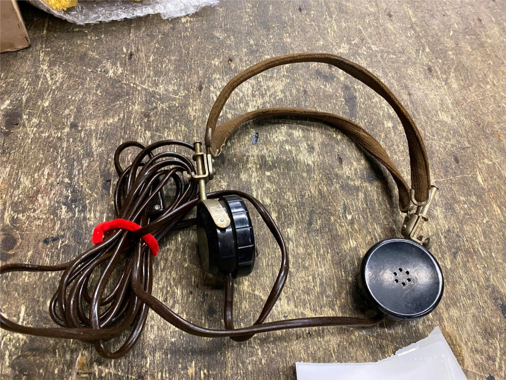 Headphone Ear set WW2 Ham Radio Pilot Military Shortwave Vtg Electroni ...