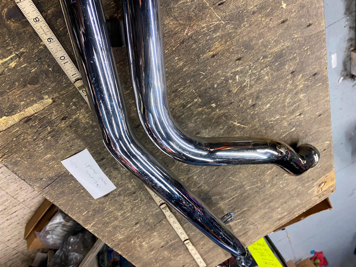 Upsweep Turn out Drag Pipes Harley Panhead Old Skool Chopper Ear drum ...