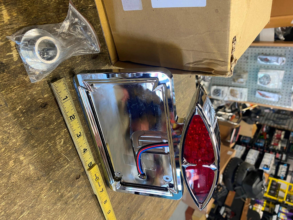 Custom Harley Chopper Side-Mount Deco Taillight License Plate Mount Br ...