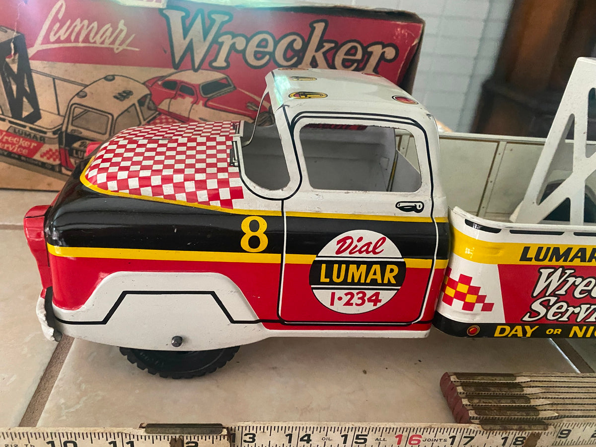 Lumar Marx Tin Toy Truck Pressed Steel 50's Wrecker Tow Truck 16 Orig ...