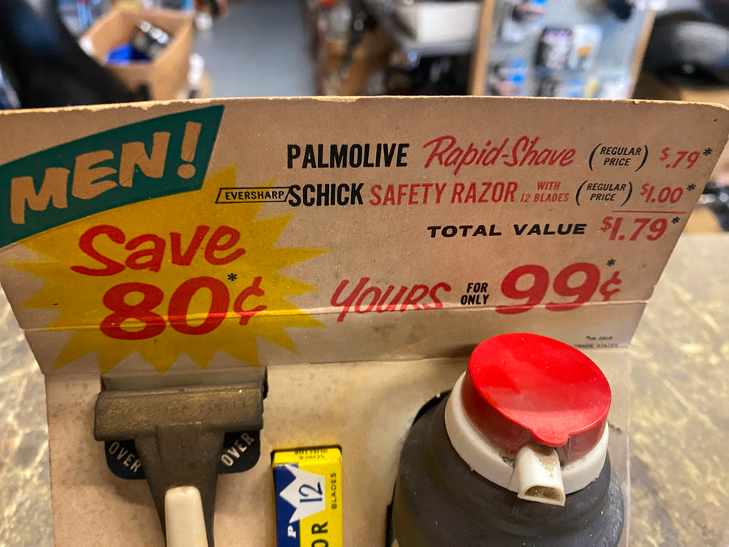 Vtg Shick Safety Razor Store Display Sign Advertising Barber Collectib ...