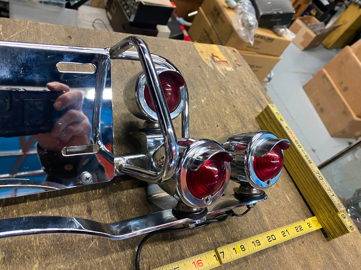 Deco Light Bar License plate Harley FLH Glide Panhead Shovelhead Evo T ...