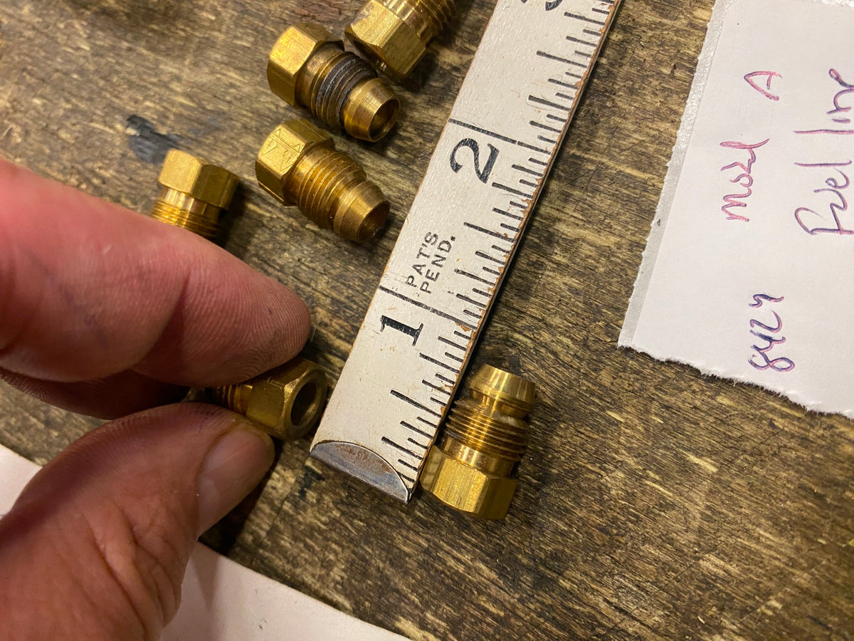Ford Model A Gas Fuel Line Nuts Fitting VTG parts 1930's Asst Lot ...