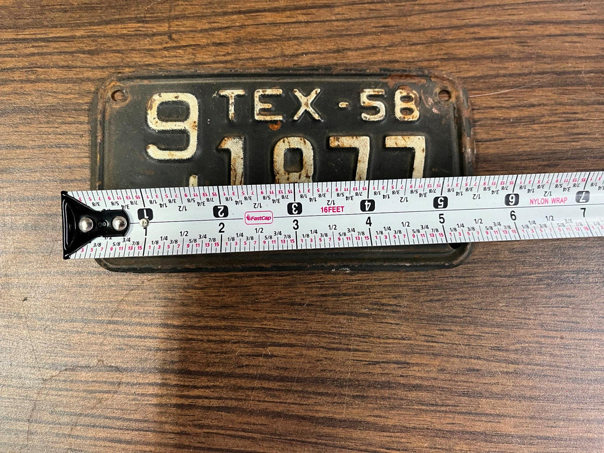 VTG Original 1958 Texas Motorcycle License Plate 1877 Harley Indian ...