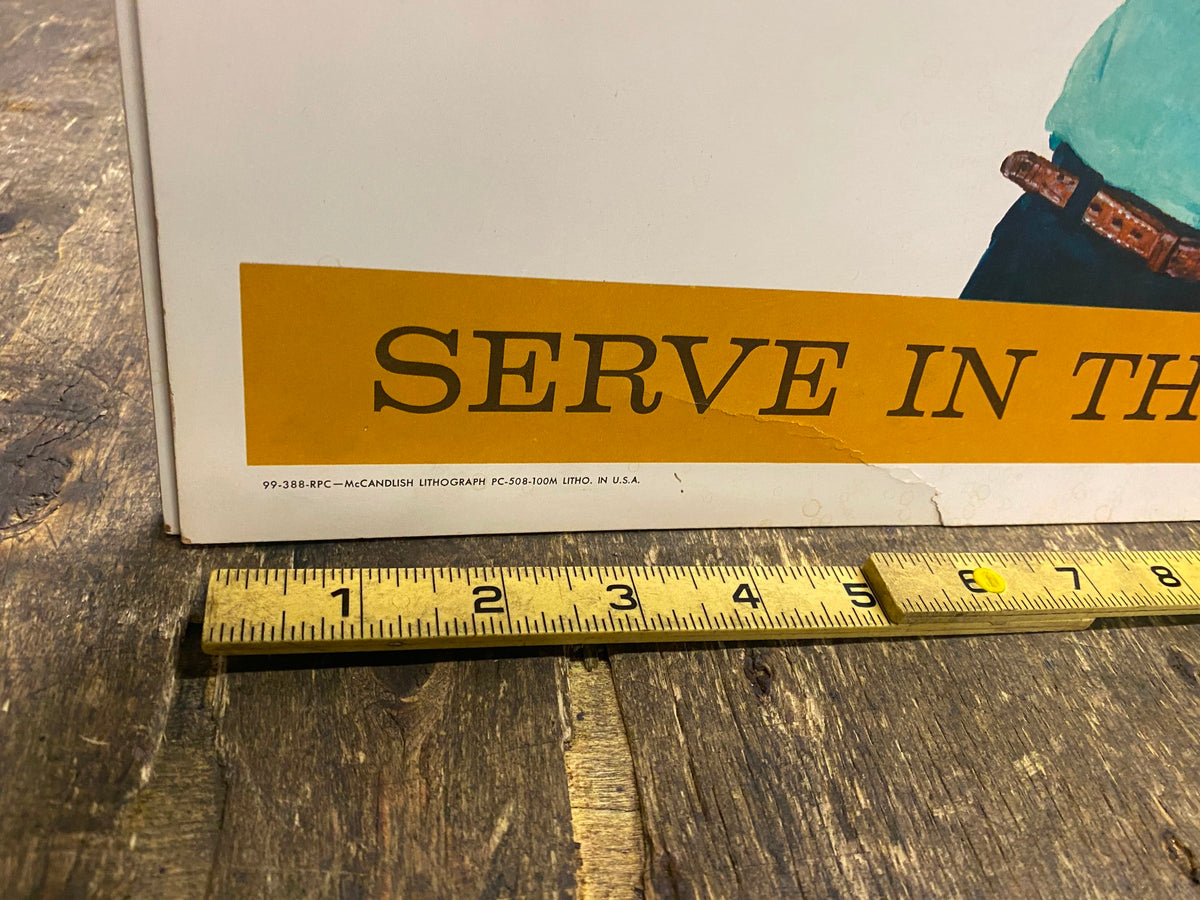Vtg Strength Reserve Army Recruitment Poster 50's Norman Rockwell 11x2 ...