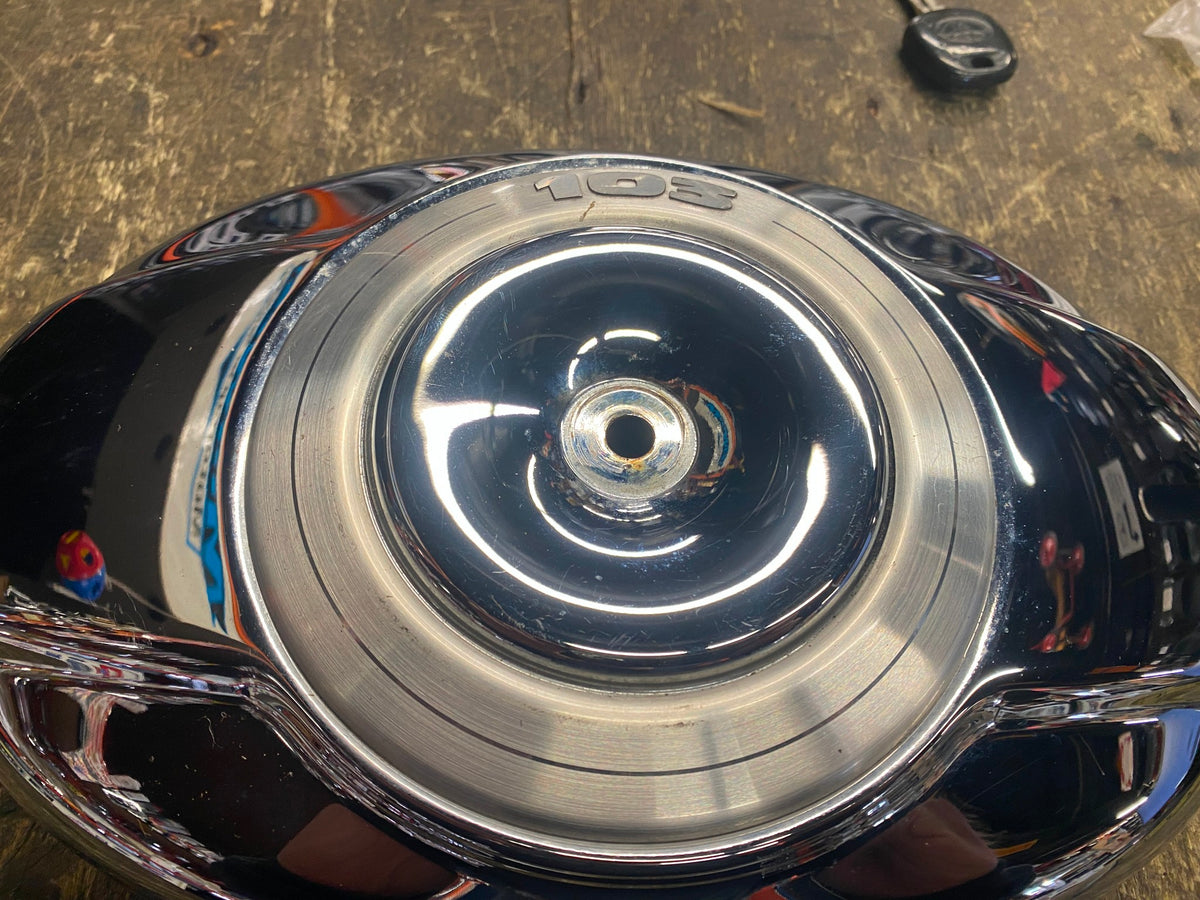 OEM Stock Chrome Air Cleaner cover 103" Harley Touring Softail Twin ca ...