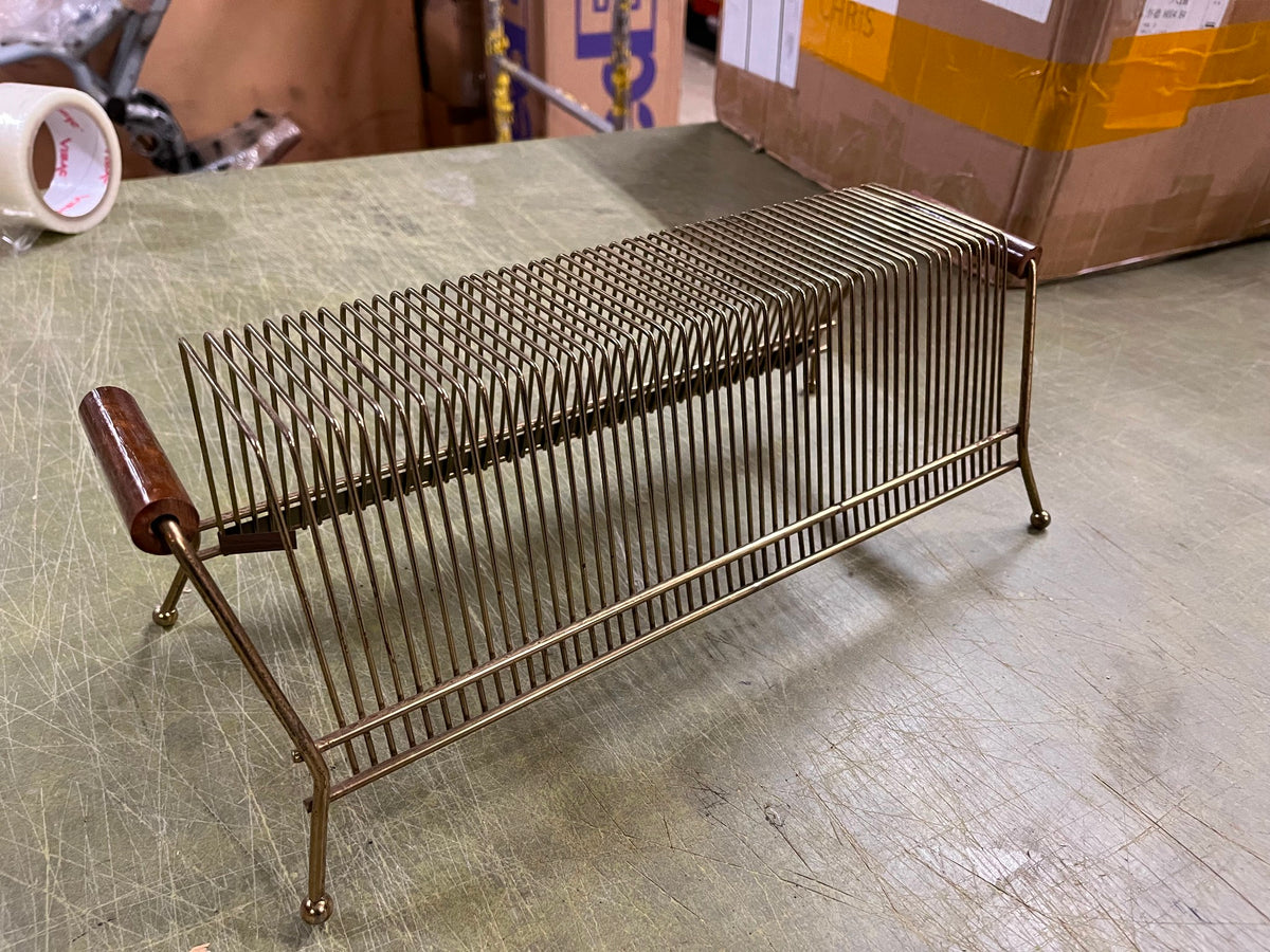 Vtg 60's 45 RPM Record Holder Rack Stand Wire Mid modern century Class ...