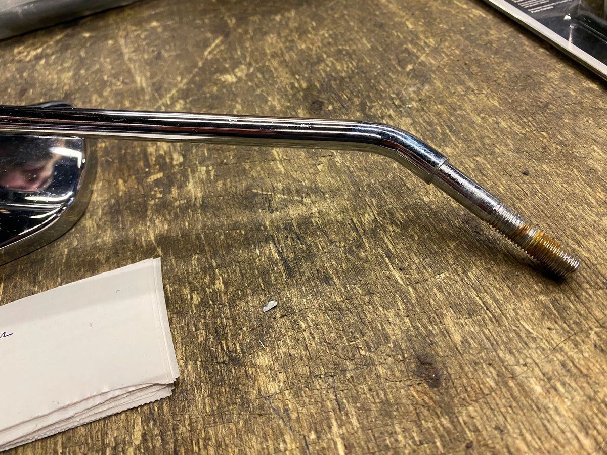 NOS OEM Mirror Shovelhead Ironhead FX FLH Long Stem Harley logo Glide ...
