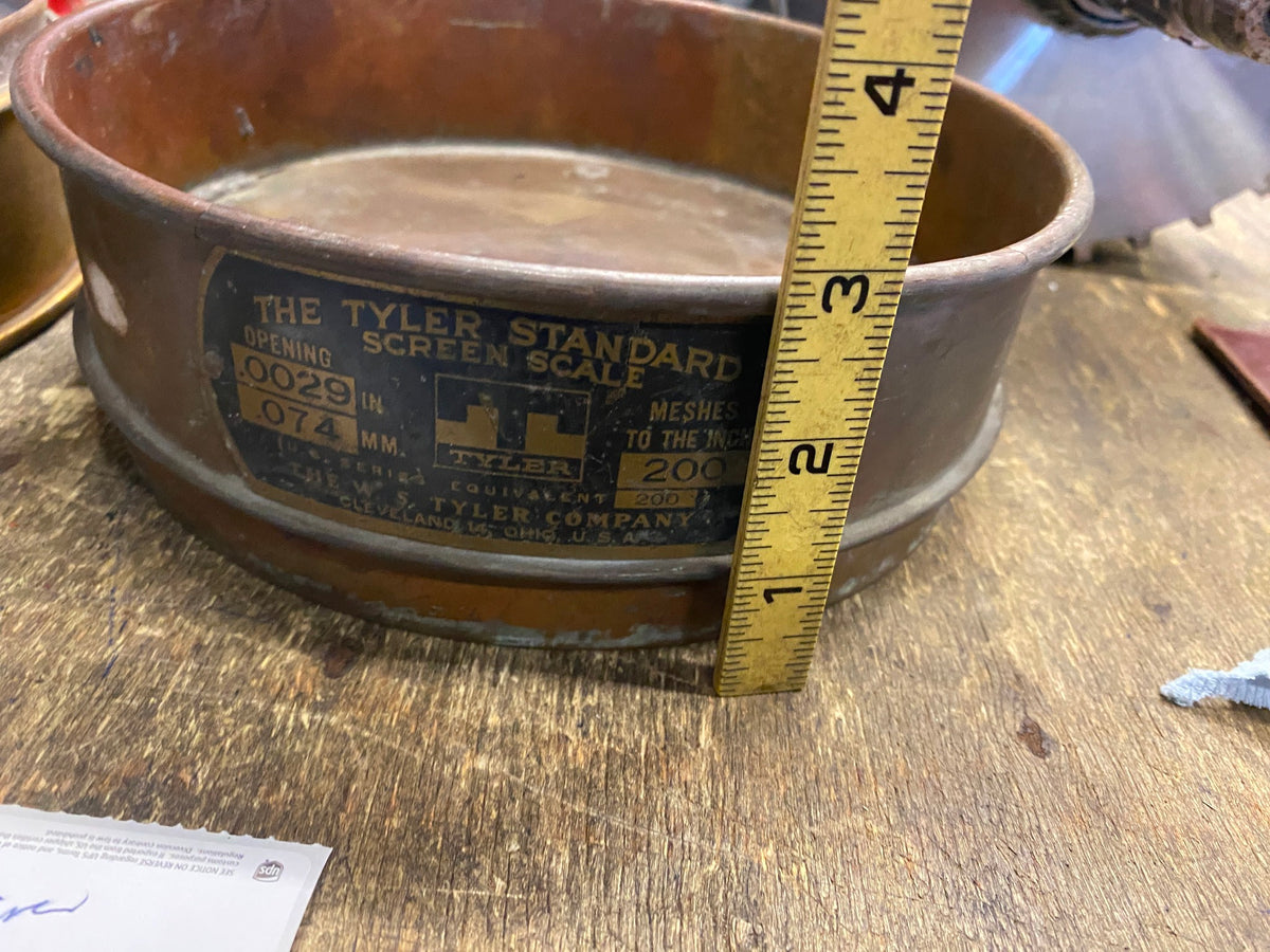 Tyler Standard screen Scale Sieve Gold Panning Mining Vtg Brass 200 La ...