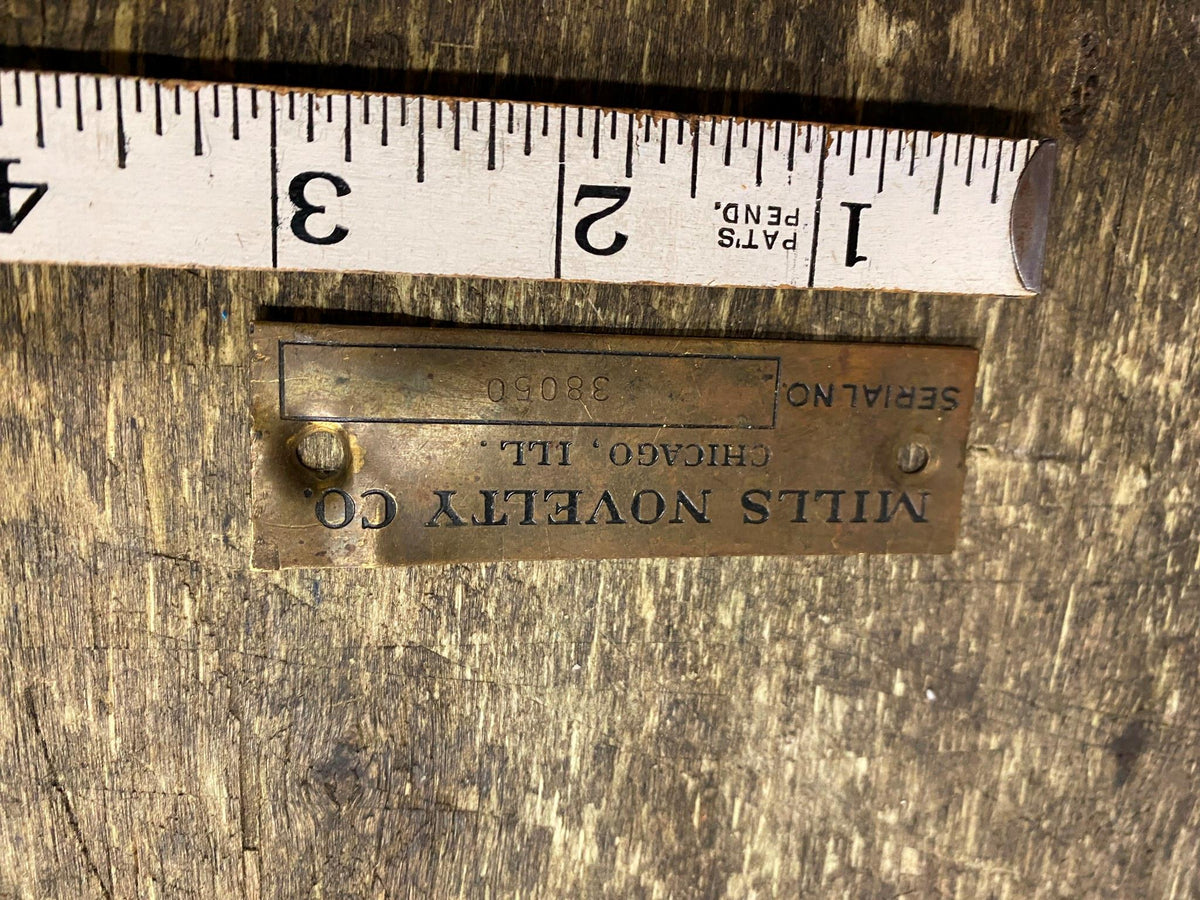 Vtg Mills Slot Maching Brass Tag vending machines jukebox coin operate ...
