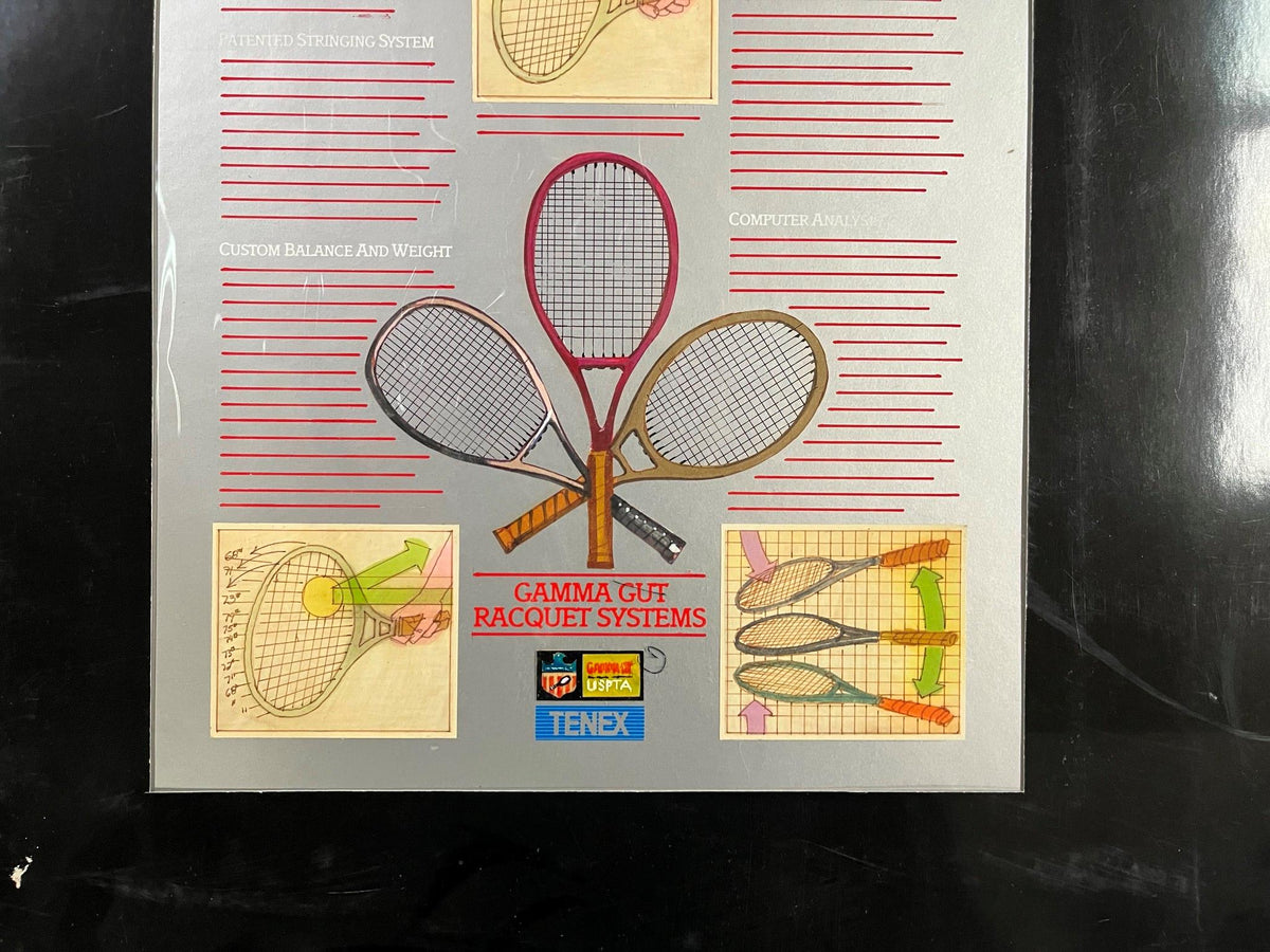 Vintage 1980s The Gamma Racquet System Tenex Tennis Advertising Sign ...