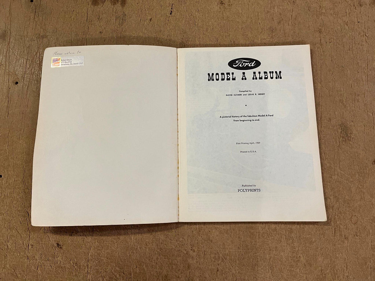 Vintage April 1960 First Edition Ford Model A Album Photo Book Manual ...