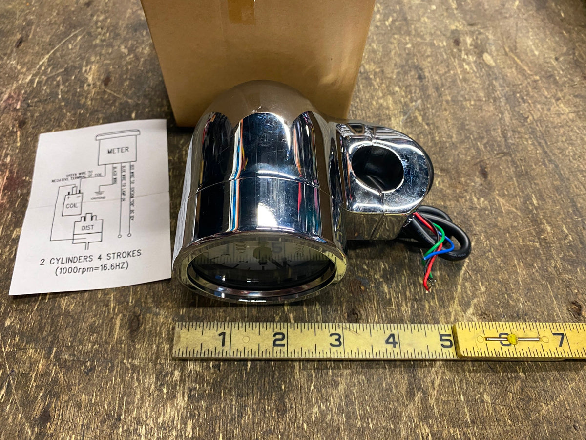 Baron Custom Bullet Billet Tachometer Clamp On Harley Softail Chopper ...