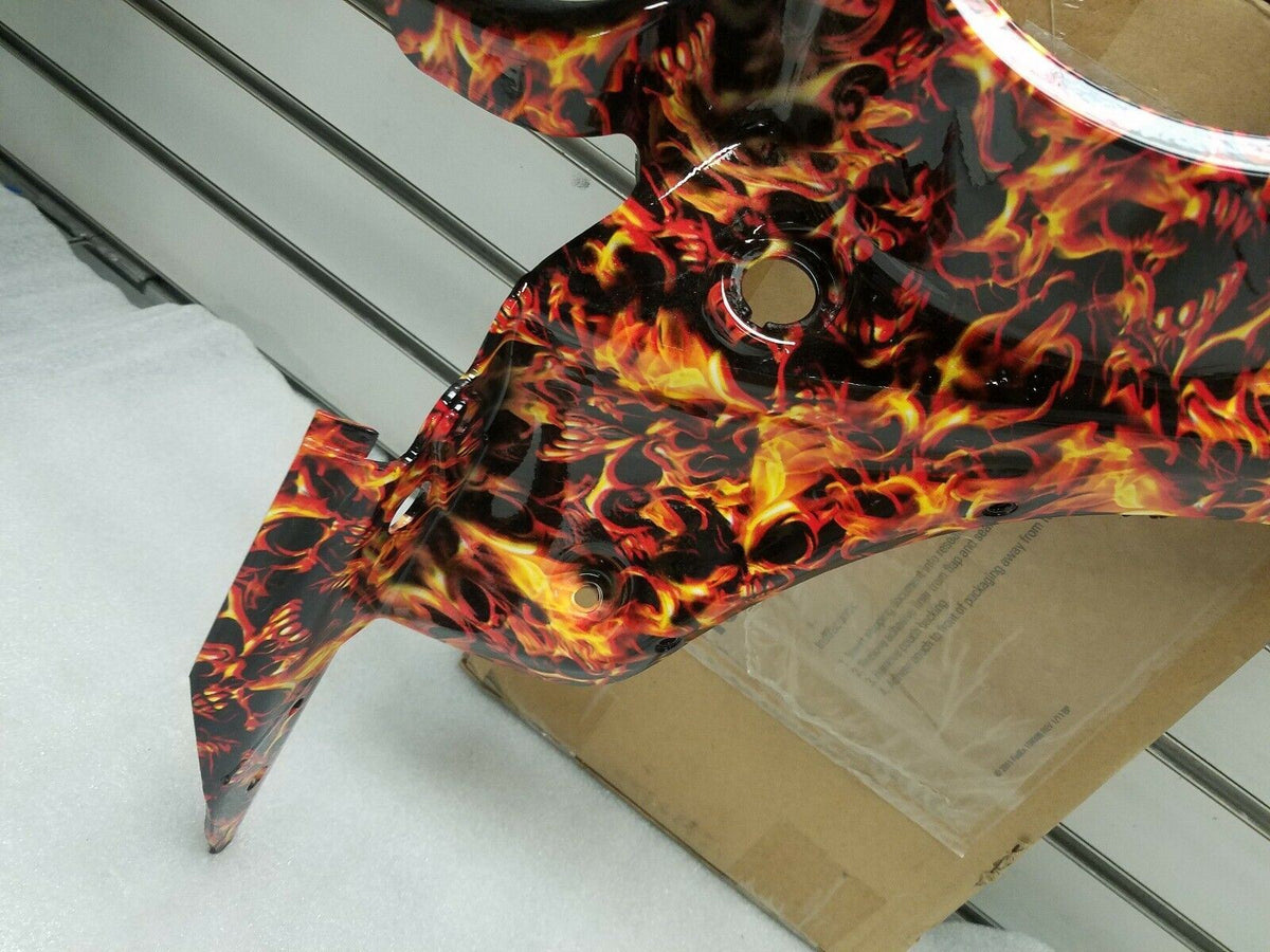 Flame Skull Custom Paint Inner Fairing Harley 2014^ FLHX FLH Street Ul ...