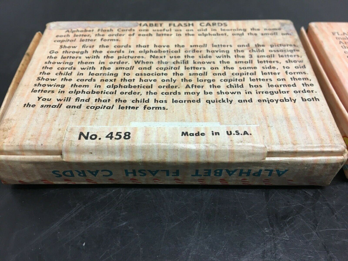 VINTAGE WARREN PAPER PRODUCTS FLASH CARDS ALPHABET/ADDITION BOTH UNOPE ...