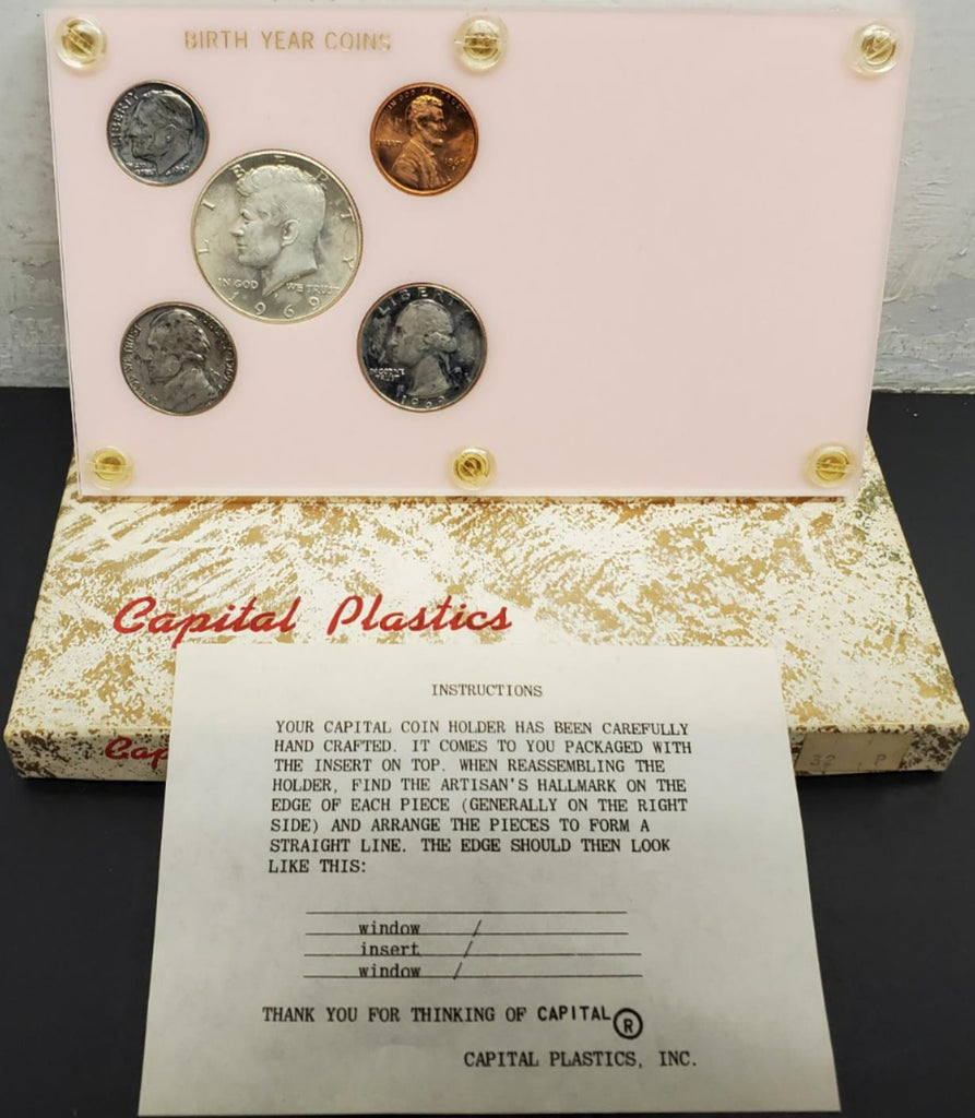 Vtg 1969 Birth Year Coin Set Encased in Capital Plastics Holder Coins ...