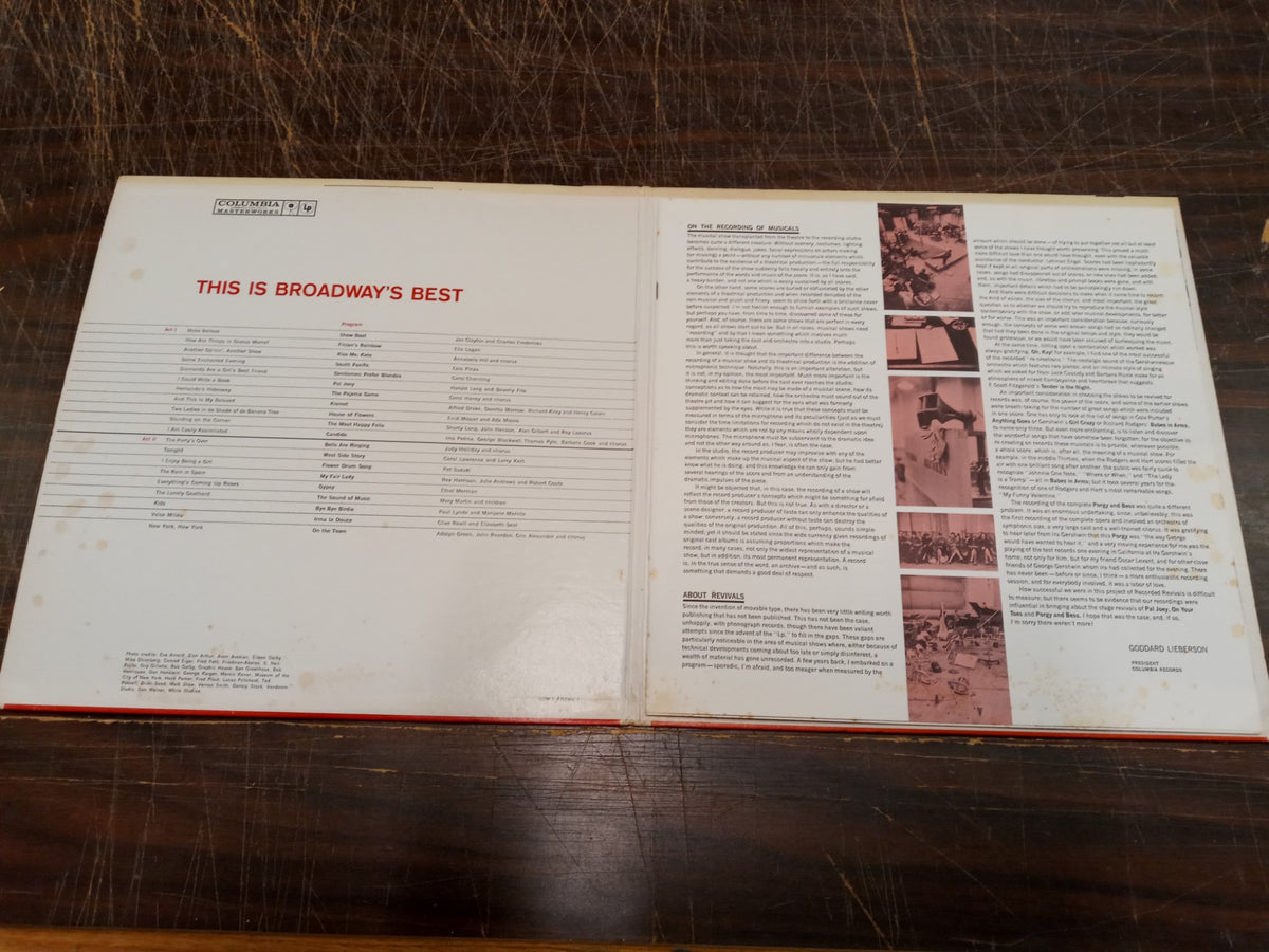 Broadways Best Columbia Masterworks LP Vinyl Record Album 20 Show Stop ...