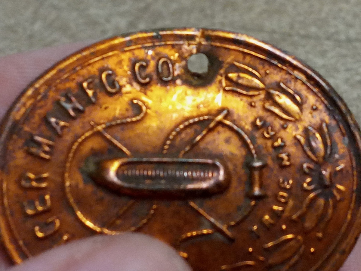 Vtg The Singer MFG Co Tag Sewing Machine Label Metal Collectible Adver ...