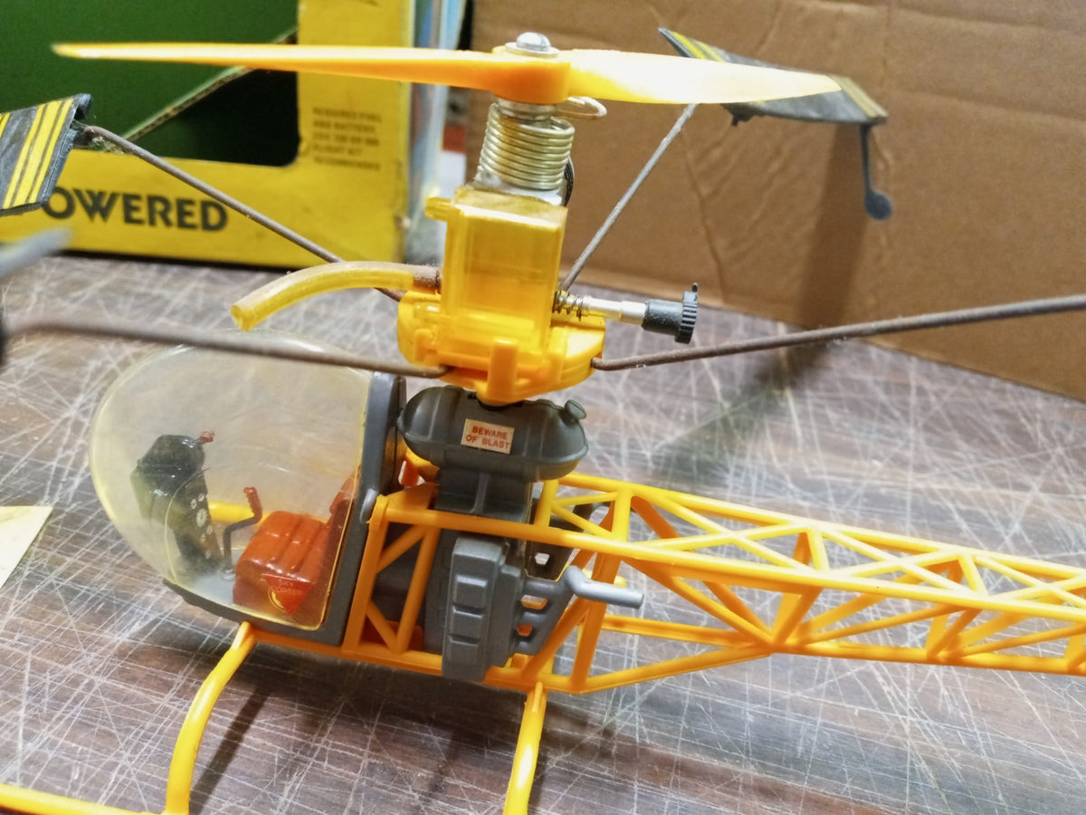 Vtg 1974 Cox Gas Engine Powered Sky Copter .020 Free Flight Helicopter ...
