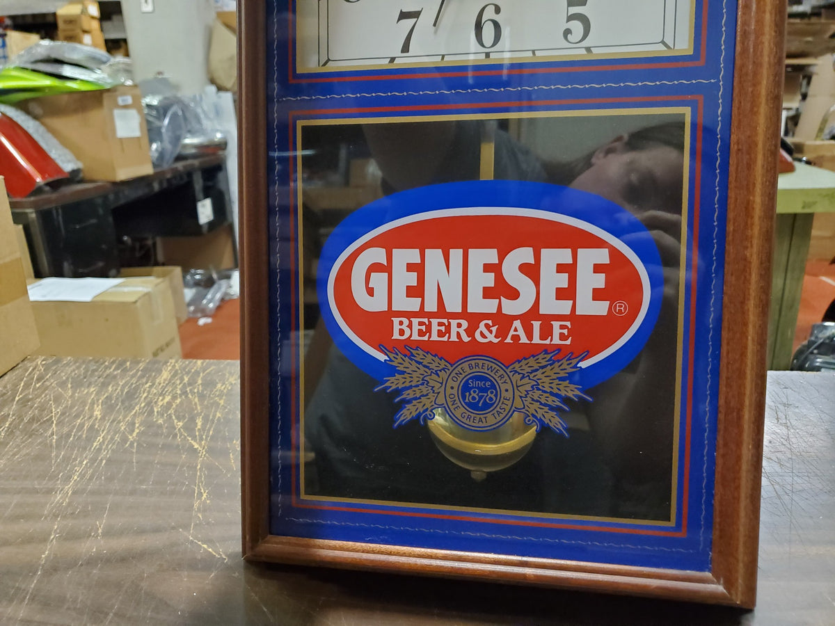 Vtg Chapin Genesee Beer & Ale Pendulum Wall Clock Mancave Advertising ...