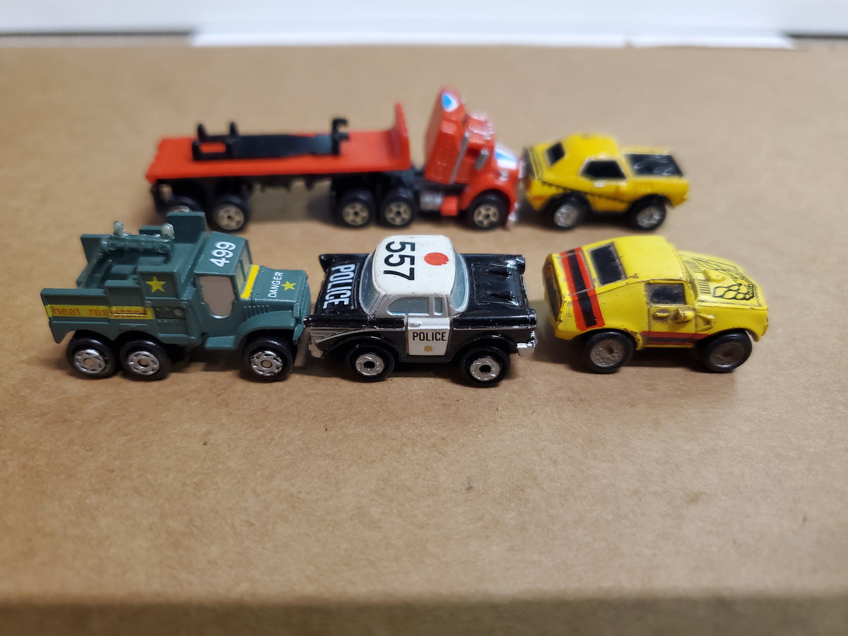 5 Vtg 1980's Galoob Micro Machines Police 557 Car Trans Am 18 Wheeler ...
