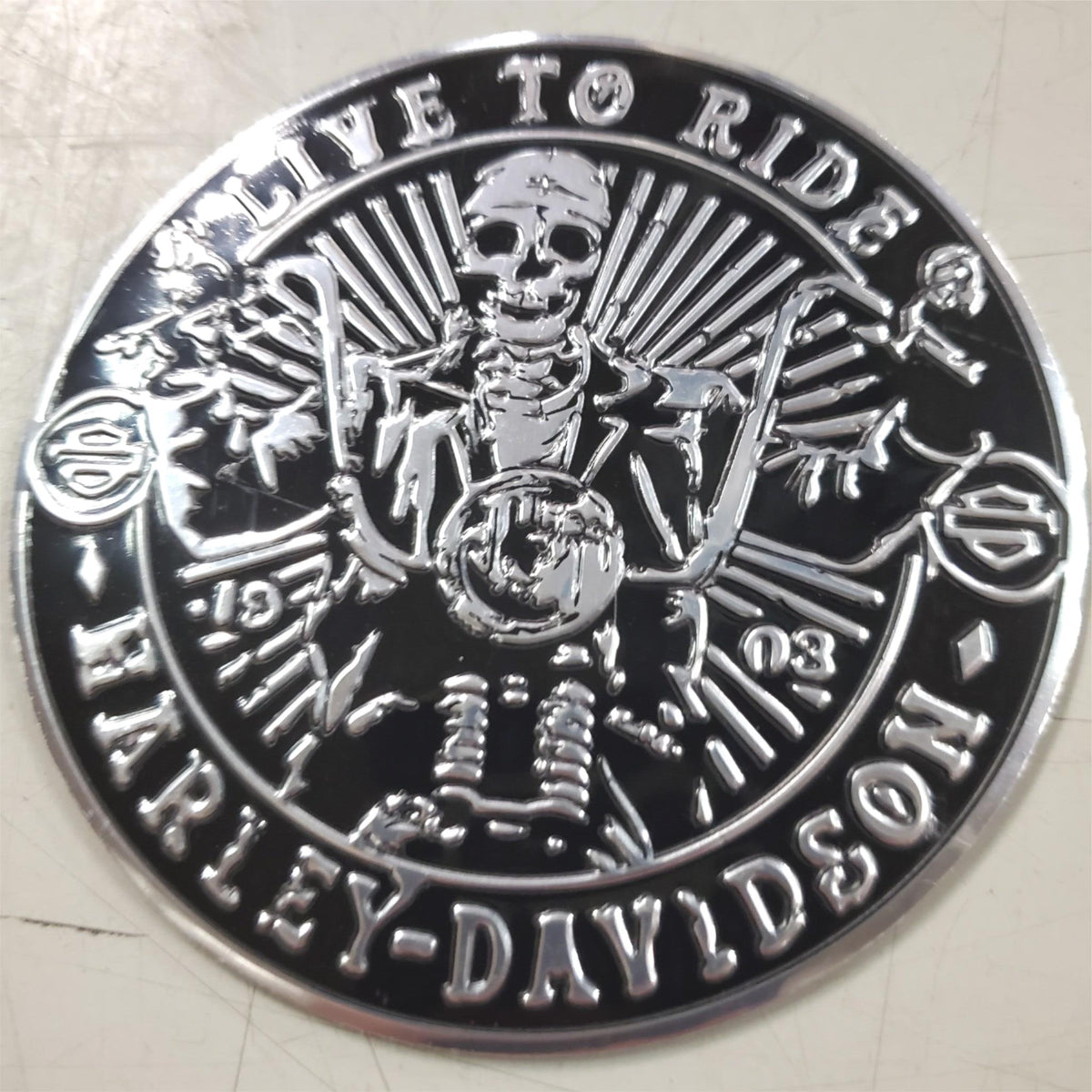 HARLEY LIVE TO RIDE STICKER/EMBLEM Battery Cover Sissybar insert ...