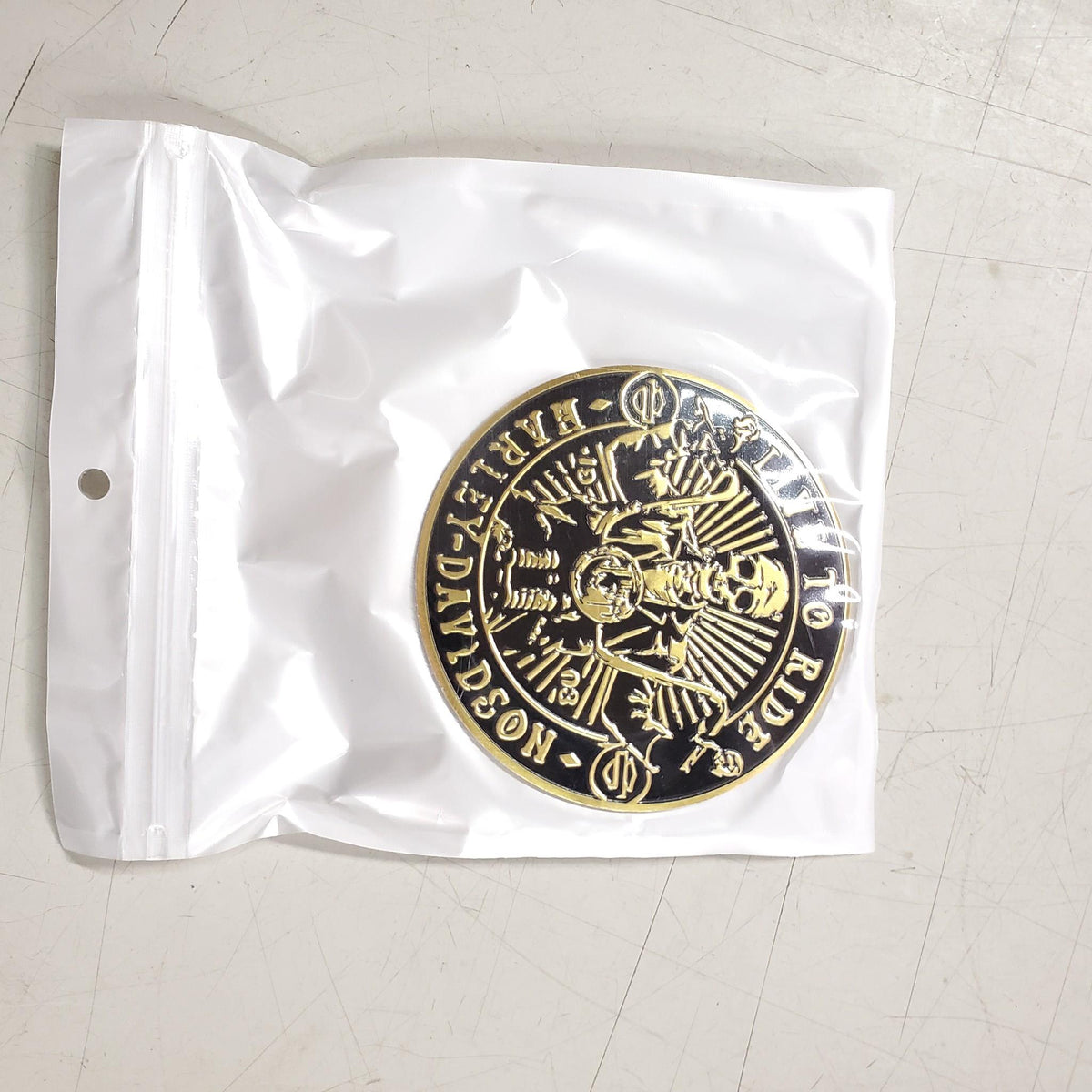 HARLEY DAVIDSON LIVE TO RIDE STICKER/EMBLEM GOLD – cyclewarehouse.online