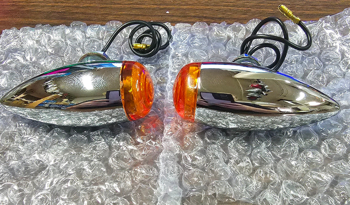 Mini Bullet turn Signals Harley Custom Motorcycle Hot Rod Chrome Softa ...