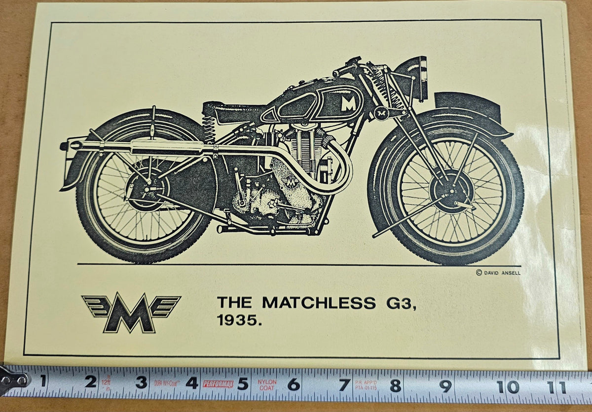 VTG David Ansell 1935 Matchless G3 Glossy Finish Wall Art Poster ...