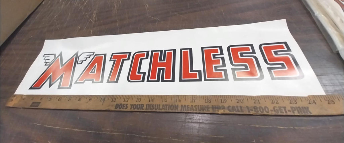 Matchless Poster Sign 25 x 7 1/2 Motorcycle Wings Garage Wall Art Bann ...