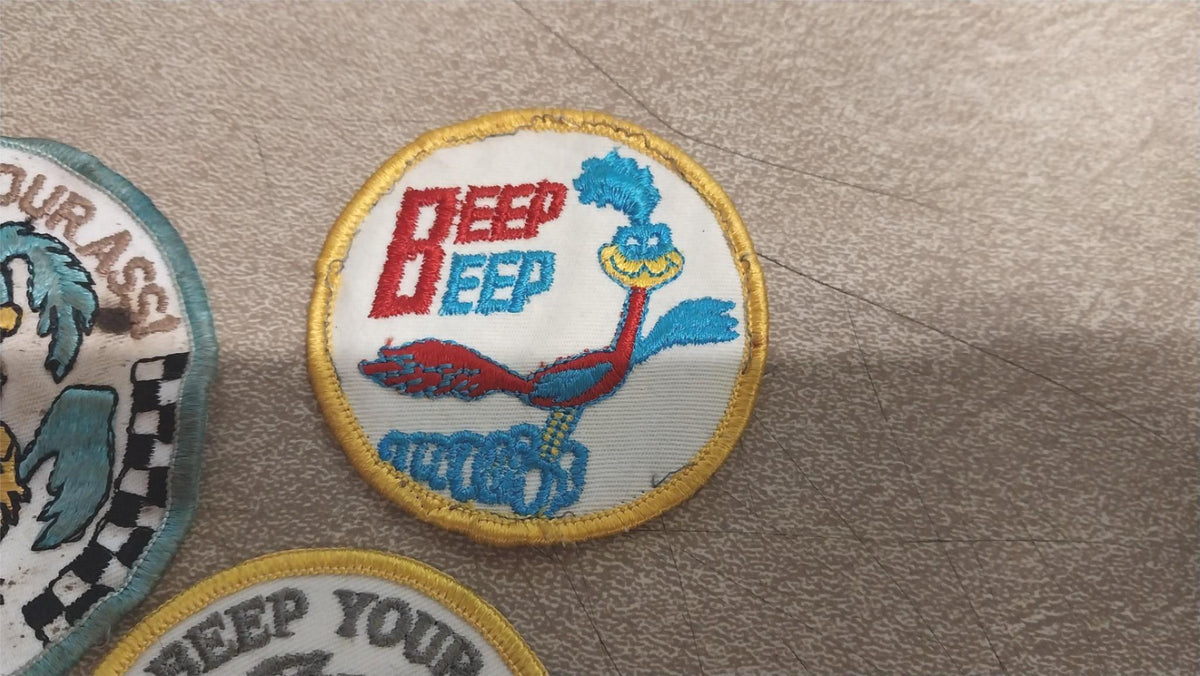 Vtg Mopar Muscle Car Plymouth Road Runner Set of 3 Patches Beep Beep ...