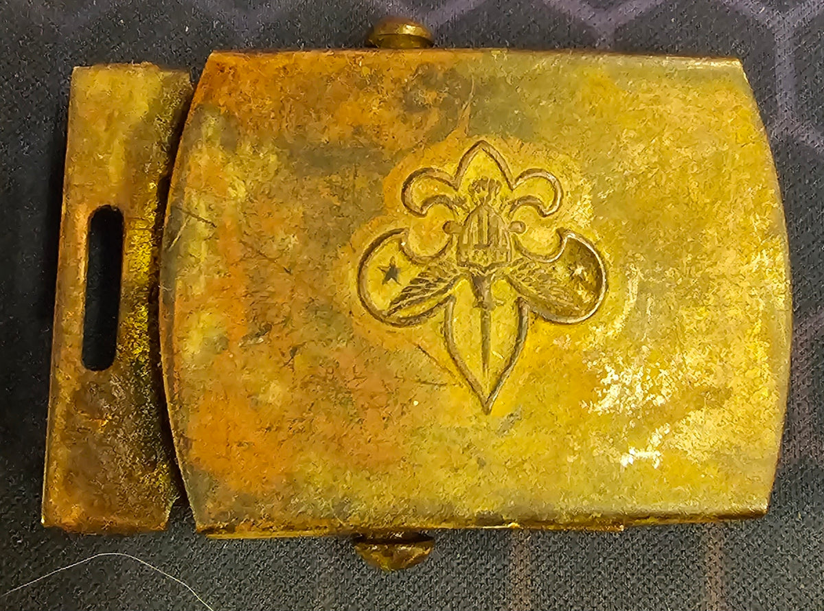 VTG USA Boy Scouts Solid Brass Belt Buckle Child Be Prepared BSA Scout ...