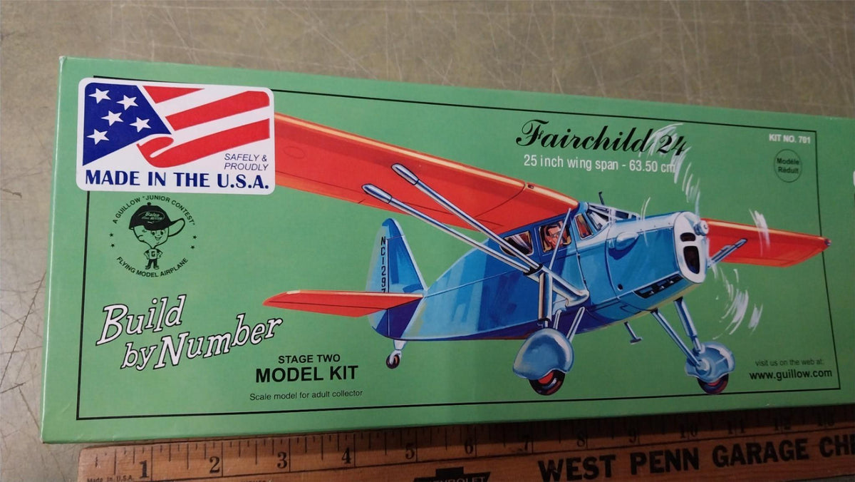 Guillow's Balsa Wood Construction Kit Fairchild 24 Airplane Model Kit ...