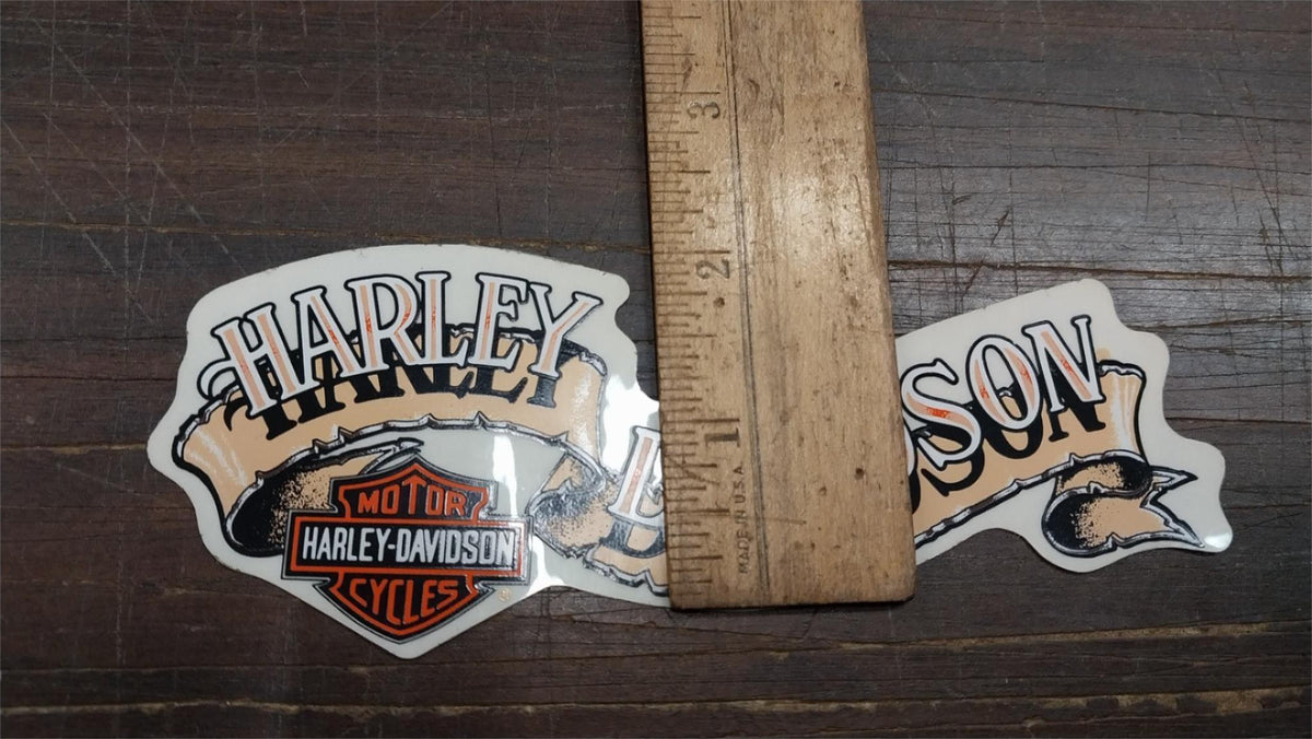 Peach Ribbon Harley Davidson Red Shield Logo Decal Medium Sticker Outs ...