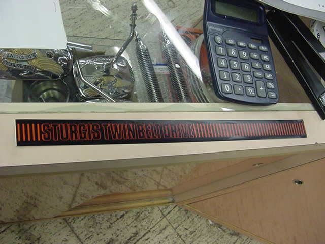NOS OEM FACTORY BELT CHAIN GUARD DECAL STURGIS FXSB TWIN BELT DRIVE OR ...