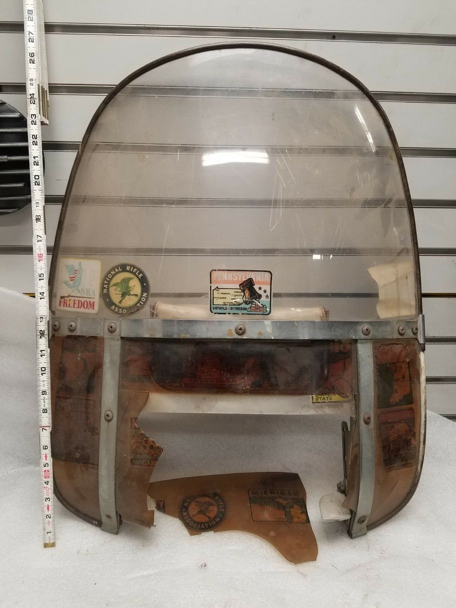 Vintage Windshield Harley Panhead Shovelhead FLH Patina Rat Rod Travel ...