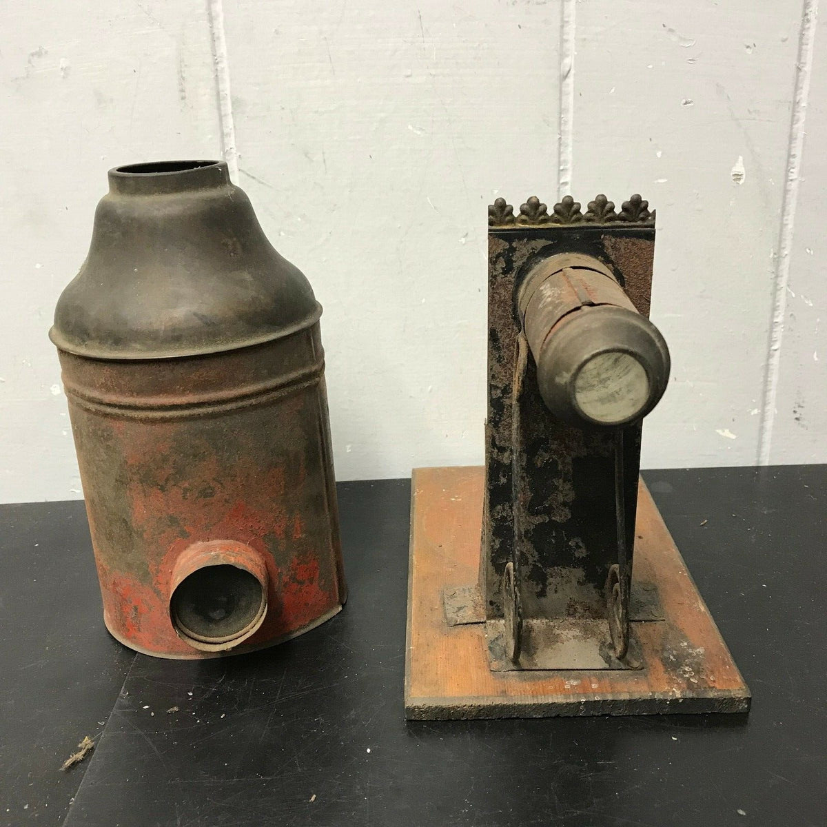 ANTIQUE 1880 OIL LAMP MAGIC LAMP PROJECTOR GERMANY W/12 SLIDES VINTAGE ...