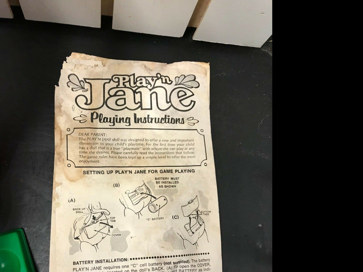 VINTAGE 1971 PLAY'N JANE DOLL PLAYS TIC TAC TOE BASKETBALL HORSESHOES ...